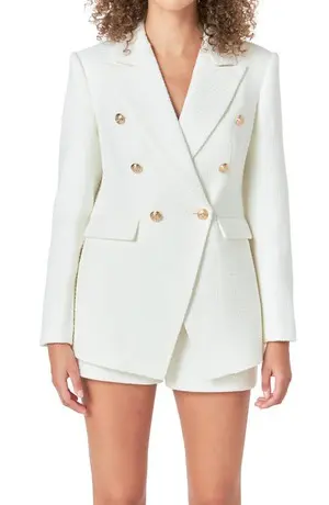 Endless Rose Tweed Double-breasted Blazer