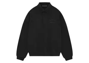 Fear Of God Essentials Fleece Polo Shirt - Black