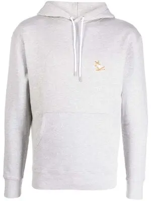 Maison Kitsuné Chillax Fox Patch Classic Hoodie - Grey Mel
