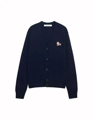 Maison Kitsuné Fox Head Patch Classic Cardigan Navy