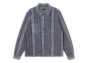 StÜssy Stripe Sherpa Shirt - Blue