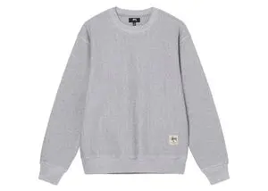 StÜssy Contrast Stitch Crew Neck Sweater - Grey Heather