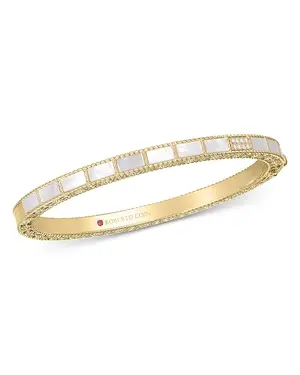 Roberto Coin 18k Yellow Gold Diamond Bangle Bracelet - White/gold