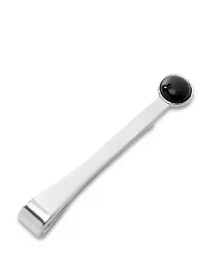 CUFFLINKS, INC. And Onyx Tie Bar - Silver