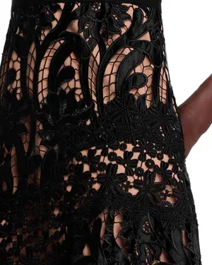 SELF-PORTRAIT Prairie Guipure Lace Midi Dress