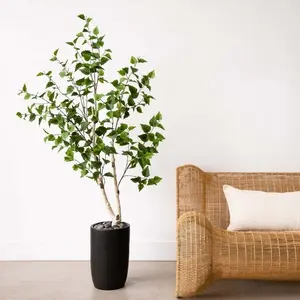 NEARLY NATURAL 5' Artificial Birch Tree With Real Touch Leaves