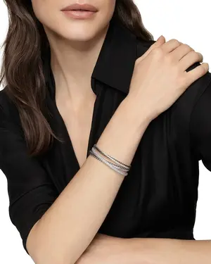 David Yurman Sterling Cuff Bracelet With Diamonds