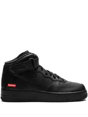 Nike X Supreme Air Force 1 Mid Sneakers - Black