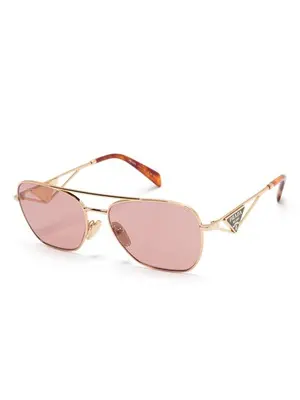 Prada Triangle-logo Aviator Sunglasses