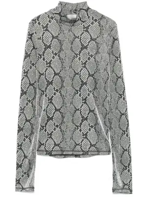 Coperni Snakeskin-print Top - Grey