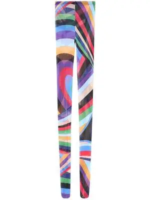Emilio Pucci Iride-print Tulle Tights - Purple