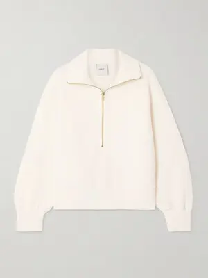 Varley Milano Ribbed Cotton-blend Jersey Sweatshirt