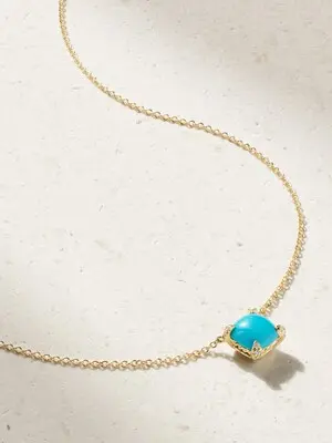 David Yurman Petite Châtelaine 18-karat Turquoise And Diamond Necklace
