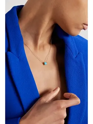David Yurman Petite Châtelaine 18-karat Turquoise And Diamond Necklace