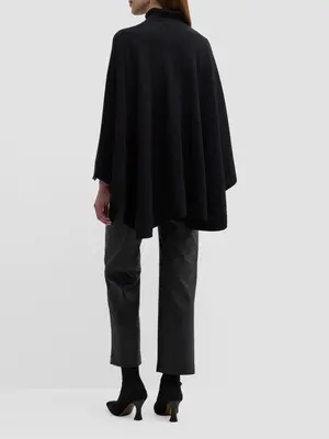 Sofia Cashmere Lace-trim Cashmere Knit Cape