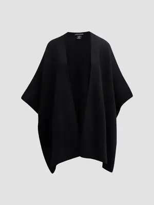Sofia Cashmere Cashmere Double-knit Cape - Black