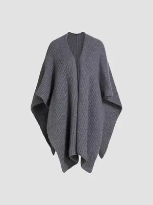 Sofia Cashmere Cashmere-silk Chunky Knit Cape - Grey