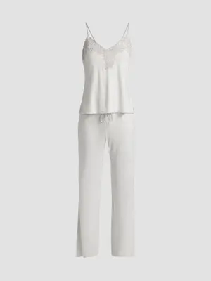 Natori Glamour Lace-trim Lounge Set