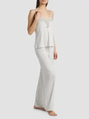 Natori Glamour Lace-trim Lounge Set