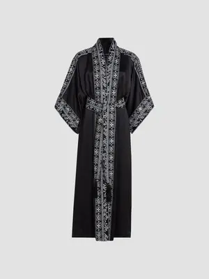 Natori Ysobel Embroidered Robe - Black