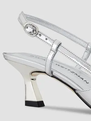 STUART WEITZMAN Vinnie 50mm Metallic Patent Leather Pumps - Silver
