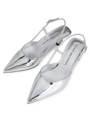 STUART WEITZMAN Vinnie 50mm Metallic Patent Leather Pumps