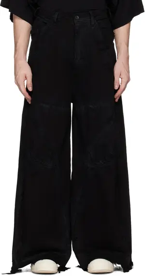 Julius Degraded Punk Wide Jeans In Black - 56% Off | Editorialist