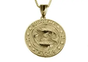 Supreme Jacob&co Pisces Zodiac Pendant - 14k Gold