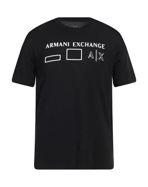 Armani Exchange Man T-shirt Navy Size S Cotton Black