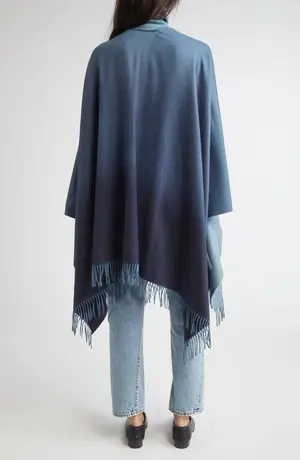 Johnstons Of Elgin Ombré Fringe Trim Cashmere Cape
