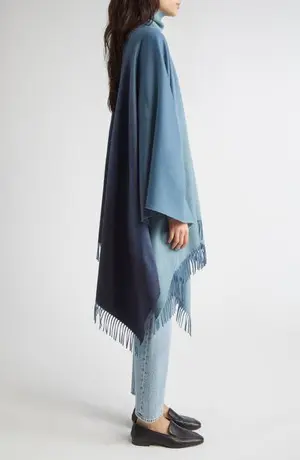 Johnstons Of Elgin Ombré Fringe Trim Cashmere Cape