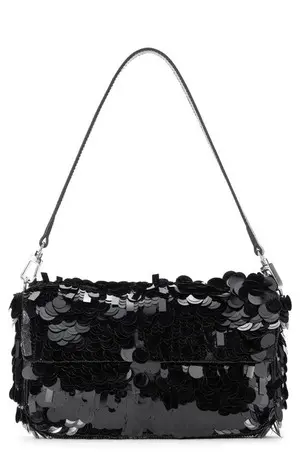 Staud Timmy Sequin Shoulder Bag - Black