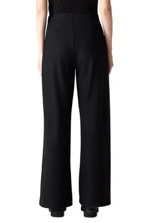 Eileen Fisher Wool Wide Leg Pants - Black