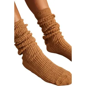 Free People Staple Slouch Socks Camel