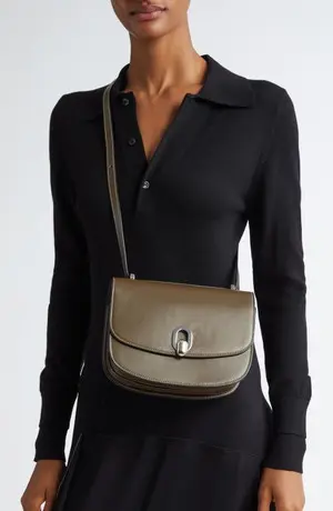 Savette Tondo 22 Leather Crossbody Bag - Mink