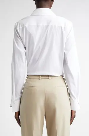 Lafayette 148 New York Wright Cotton Blend Button-up Shirt
