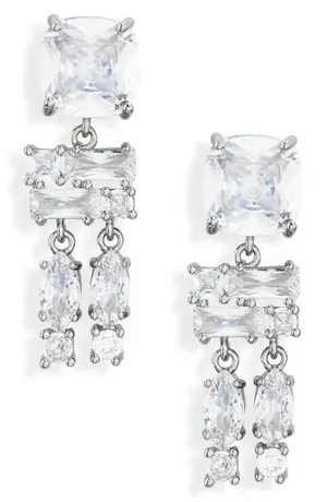 Rabanne Crystal Drop Earrings - Silver / Crystal