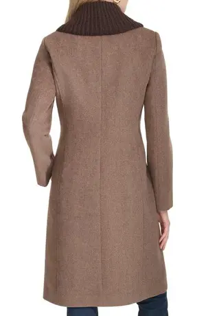 Cole Haan Shawl Lapel Wool-blend Coat
