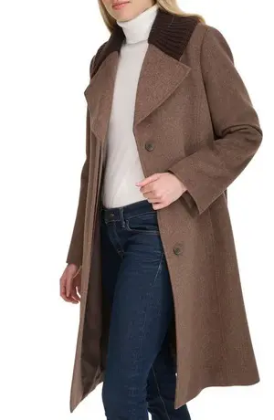 Cole Haan Shawl Lapel Wool-blend Coat