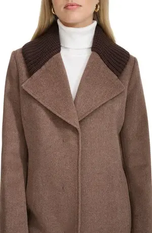Cole Haan Shawl Lapel Wool-blend Coat