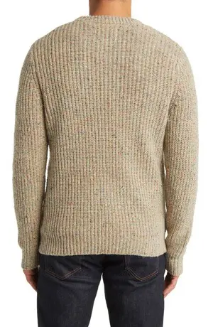 SCHOTT Donegal Wool-blend Crewneck Sweater - Tan