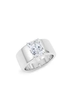 HAUTECARAT Radiant Cut Lab Grown Diamond Ring - 3.00ctw 18k White Gold