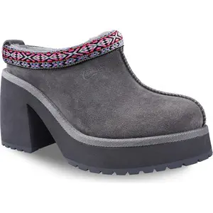 CANDIE'S Leora Platform Clog - Grey Suede