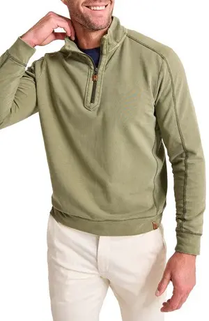 Tommy Bahama Tommy Bahama Ben & Terry Half Zip Sweatshirt Tea Leaf