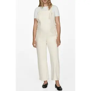 Mango Denim Maternity Overalls - Off White