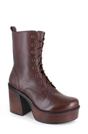 ZIGINY Rocio Platform Lace-up Boot - Brown