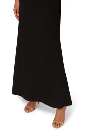 Adrianna Papell Imitation Pearl Embellished Neck Mermaid Gown
