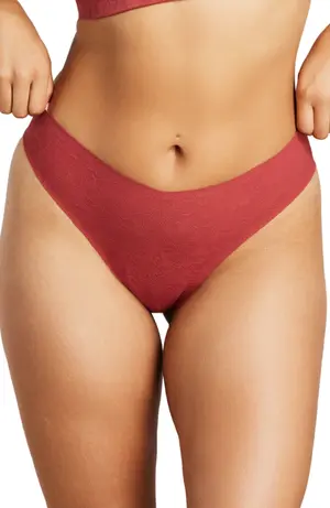 SIELLA Soft Lace Thong - Rosewood