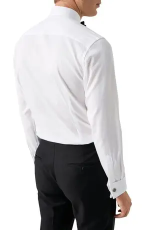 Eton Slim Fit Striped Bib Tuxedo Shirt - White