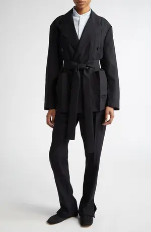 SETCHU Origami Pintuck Straight Leg Trousers